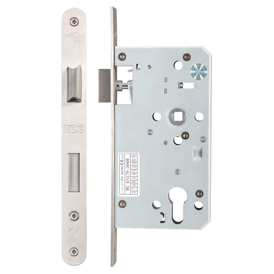 Vier Din - Escape Lock 60mm Backset with Radius forend ZDL7260ESCRSS