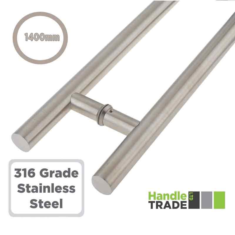 Back to Back 1400mm Inline Pull Handle 316SS | Handle Trade